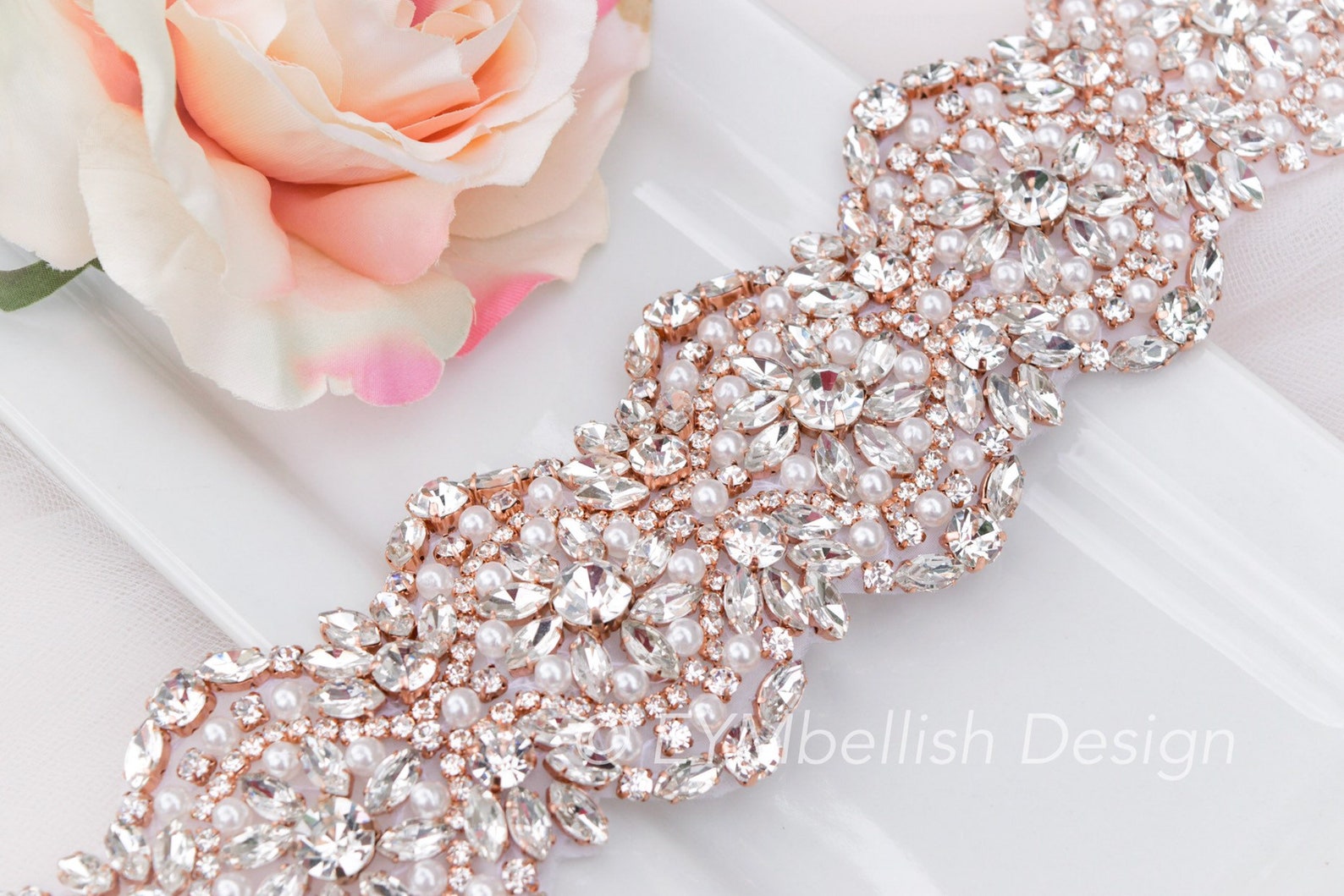 Rose Gold Bridal Belt Champagne Wedding Belt Bridal Sash - Etsy