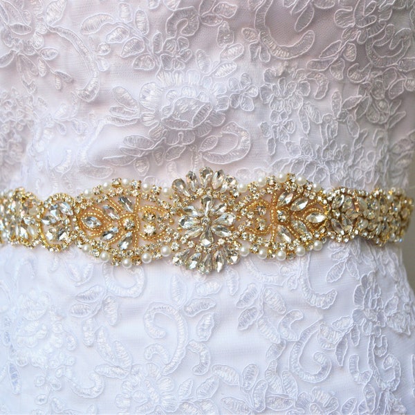 Gold Crystal Sash - Etsy
