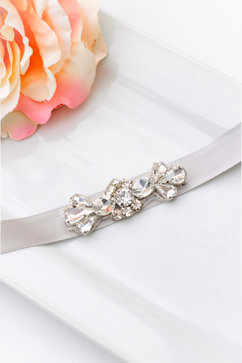 Bridesmaids Belt Flower Girl Sash Rhinestone Belt thin | Etsy
