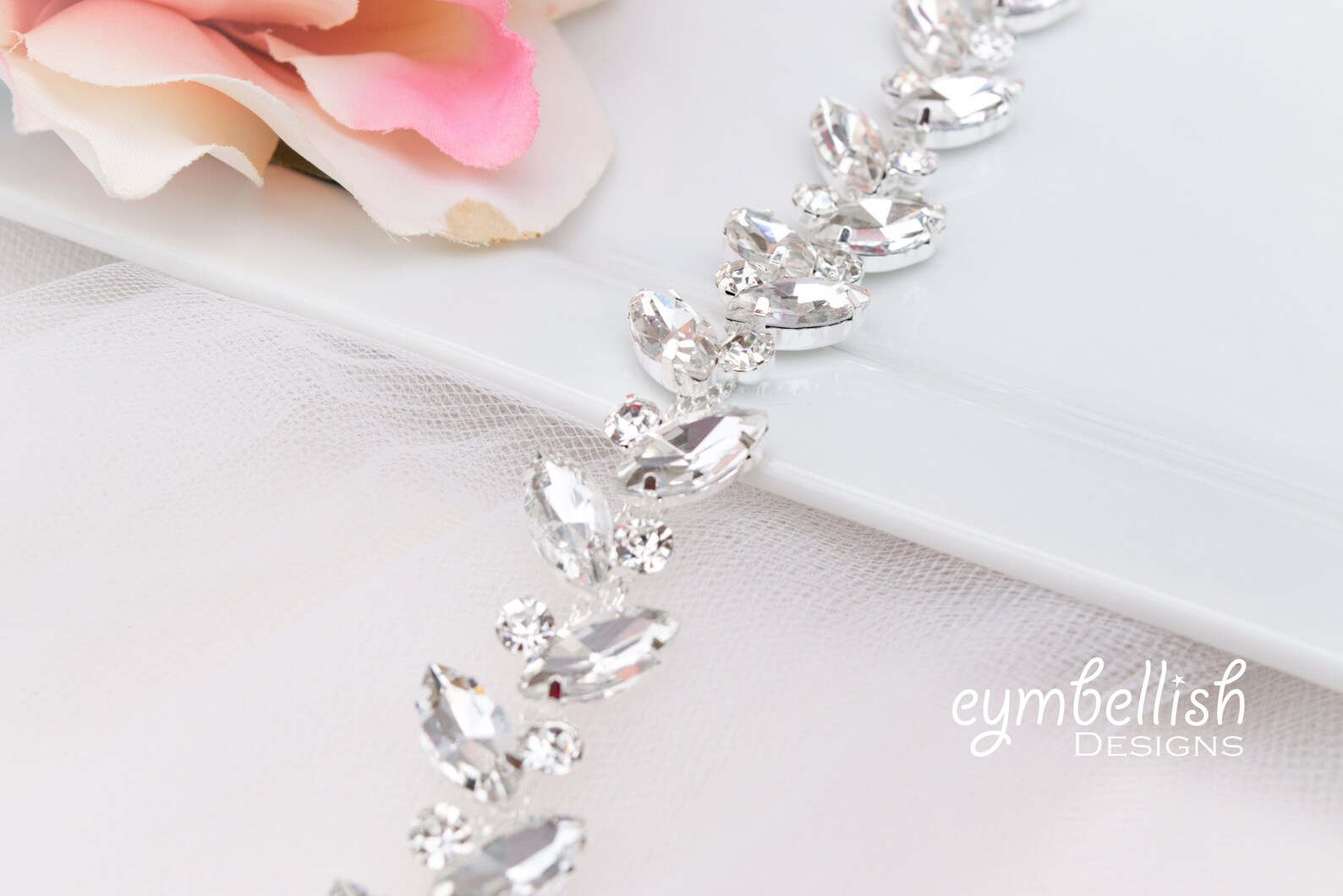 Thin Crystal Rhinestone Belt With Clasp Leaf Wedding Belt - Etsy