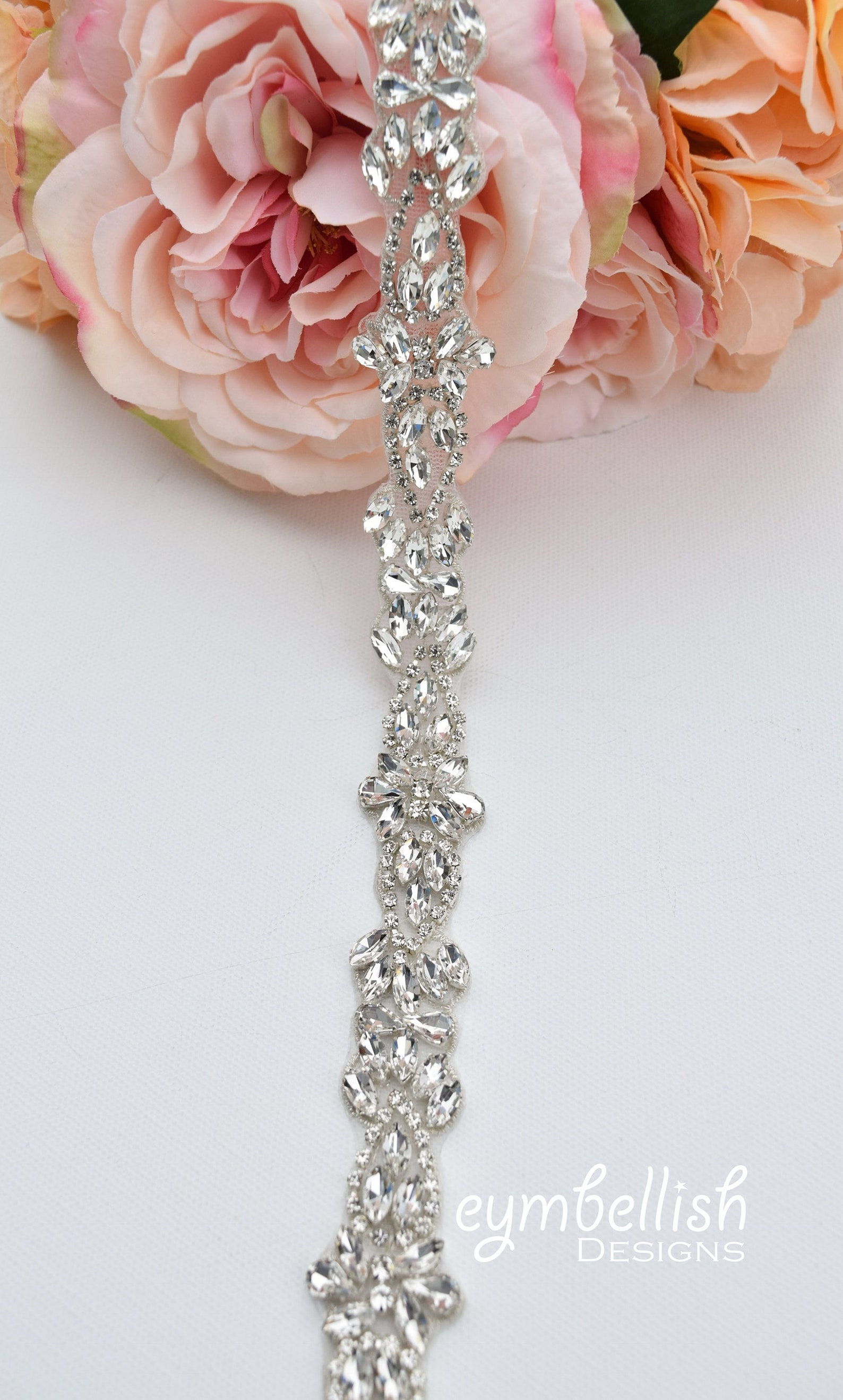 Full Length Crystal Rhinestone Bridal Belt All the Way Around - Etsy