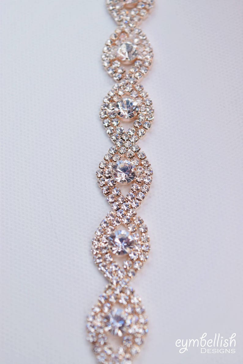 Thin Rose Gold Crystal Rhinestone Headband Rose Gold Hair - Etsy