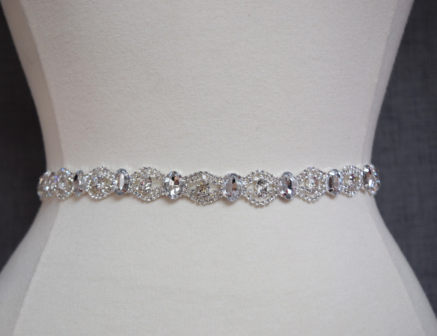 Thin Crystal Rhinestone Belt Bridal Belt Rhinestone Hair - Etsy