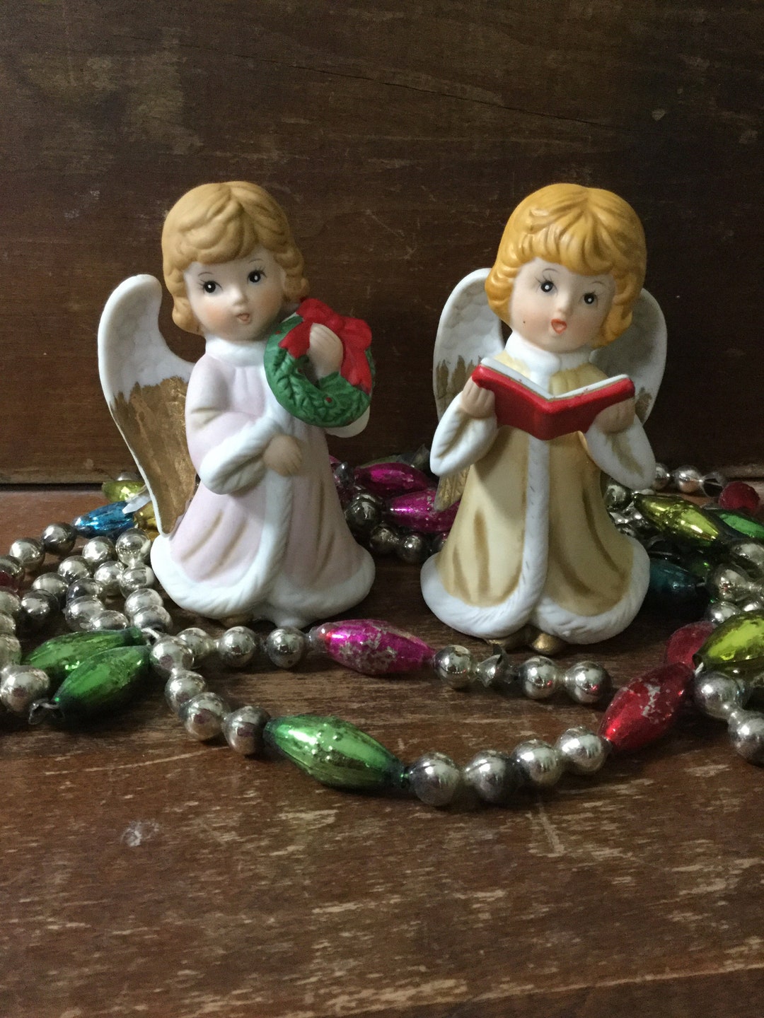 Pair of Homco Angels Homco Angels 5557 Vintage Angel - Etsy