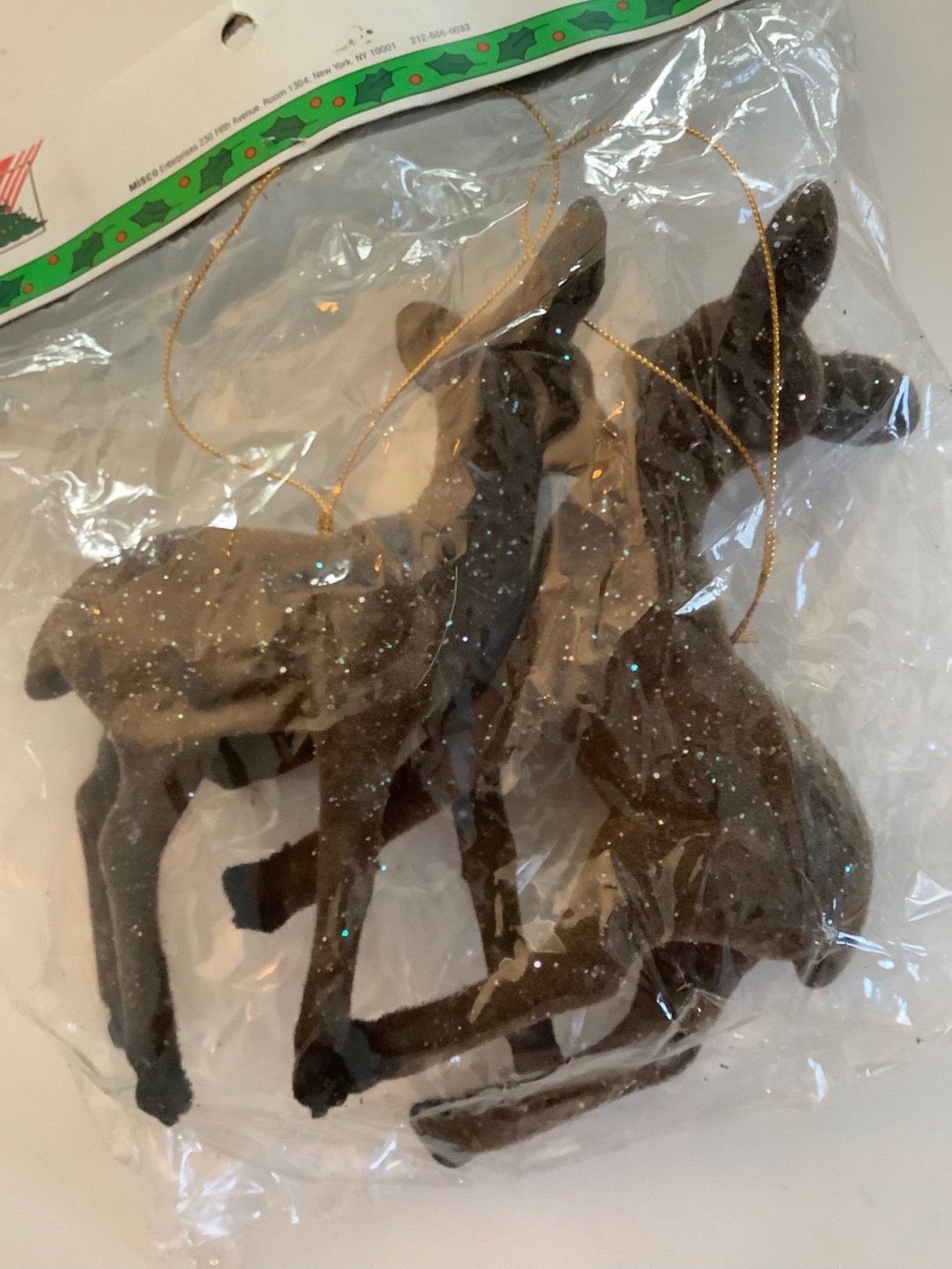 2 Flocked Deer Vintage Flocked Deer NIP Misco Flocked Deer - Etsy