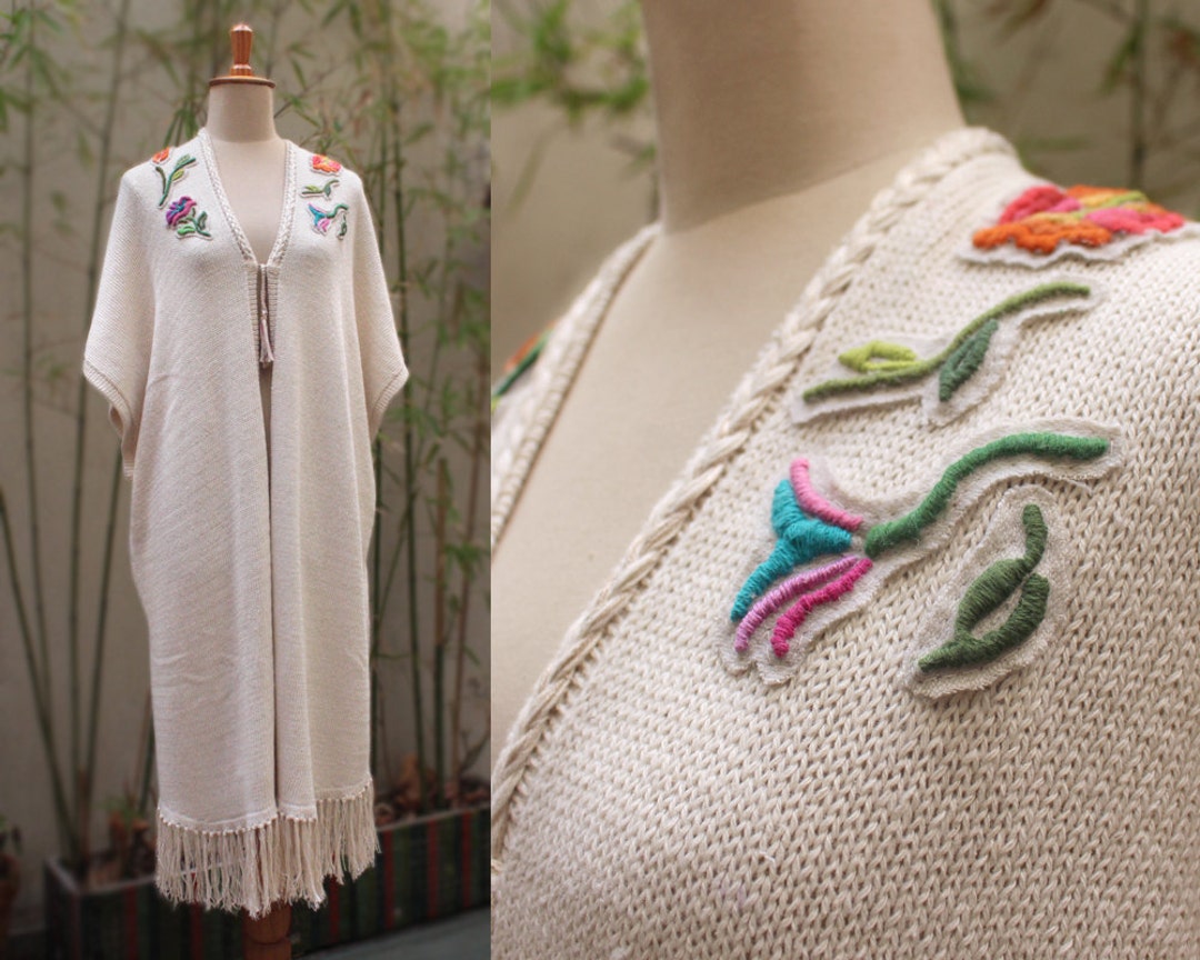 Summer Poncho, Spring Kimono, Knitted Poncho, Sring Summer Cover Up ...
