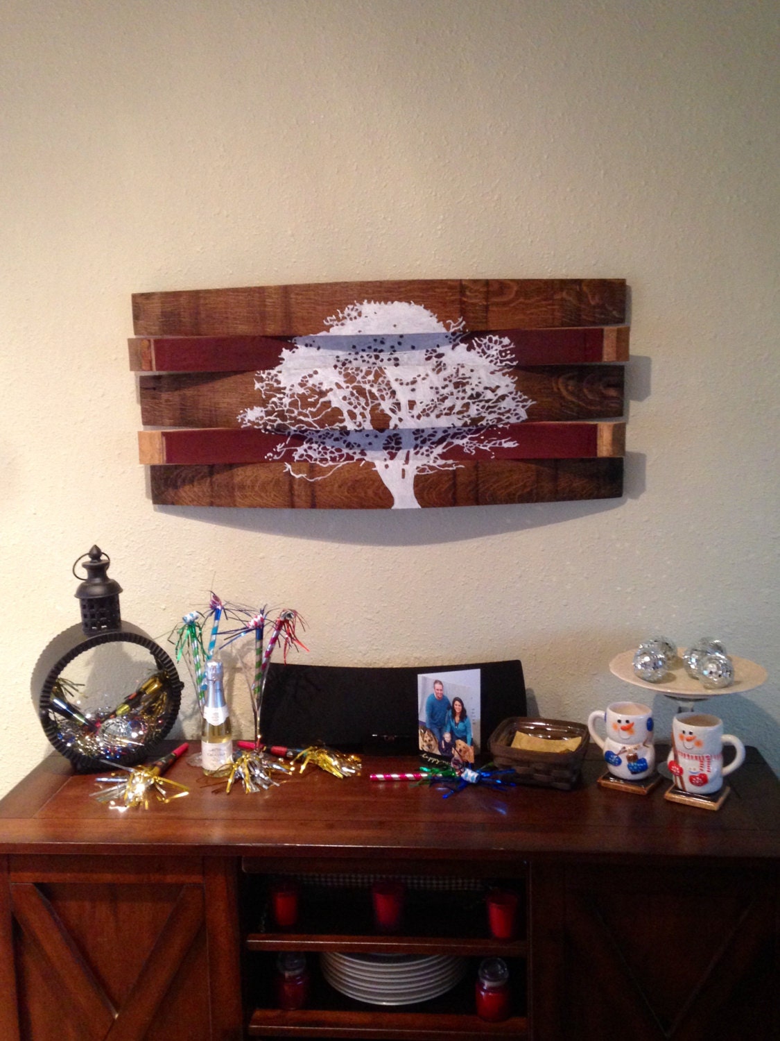 Wine Barrel Oak Tree Wall Art Oak Tree Painting Tree - Etsy