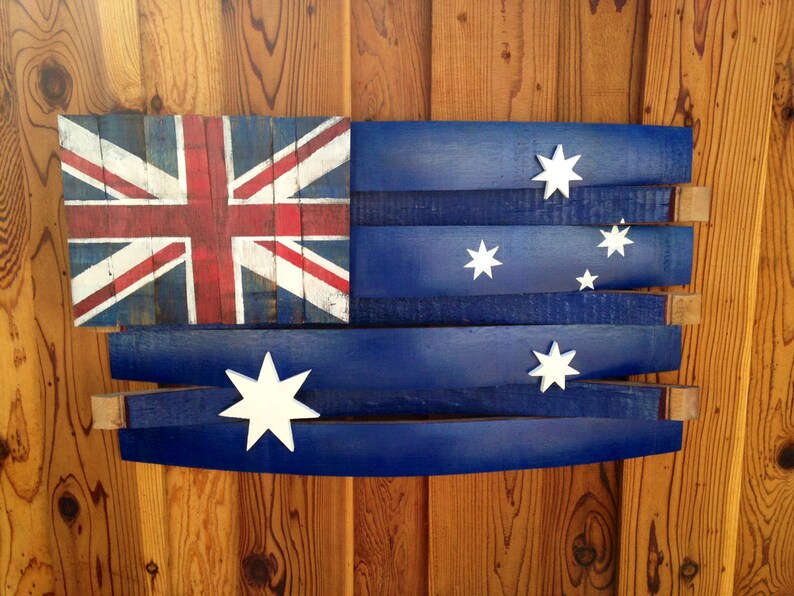 Australia Flag Barrel Flag Rustic Flag Wine Lovers Gift | Etsy