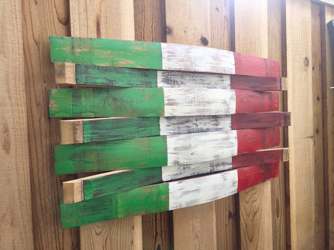 Italy Wine Barrel Flag Wall Art Wine Lovers Gift Wood | Etsy