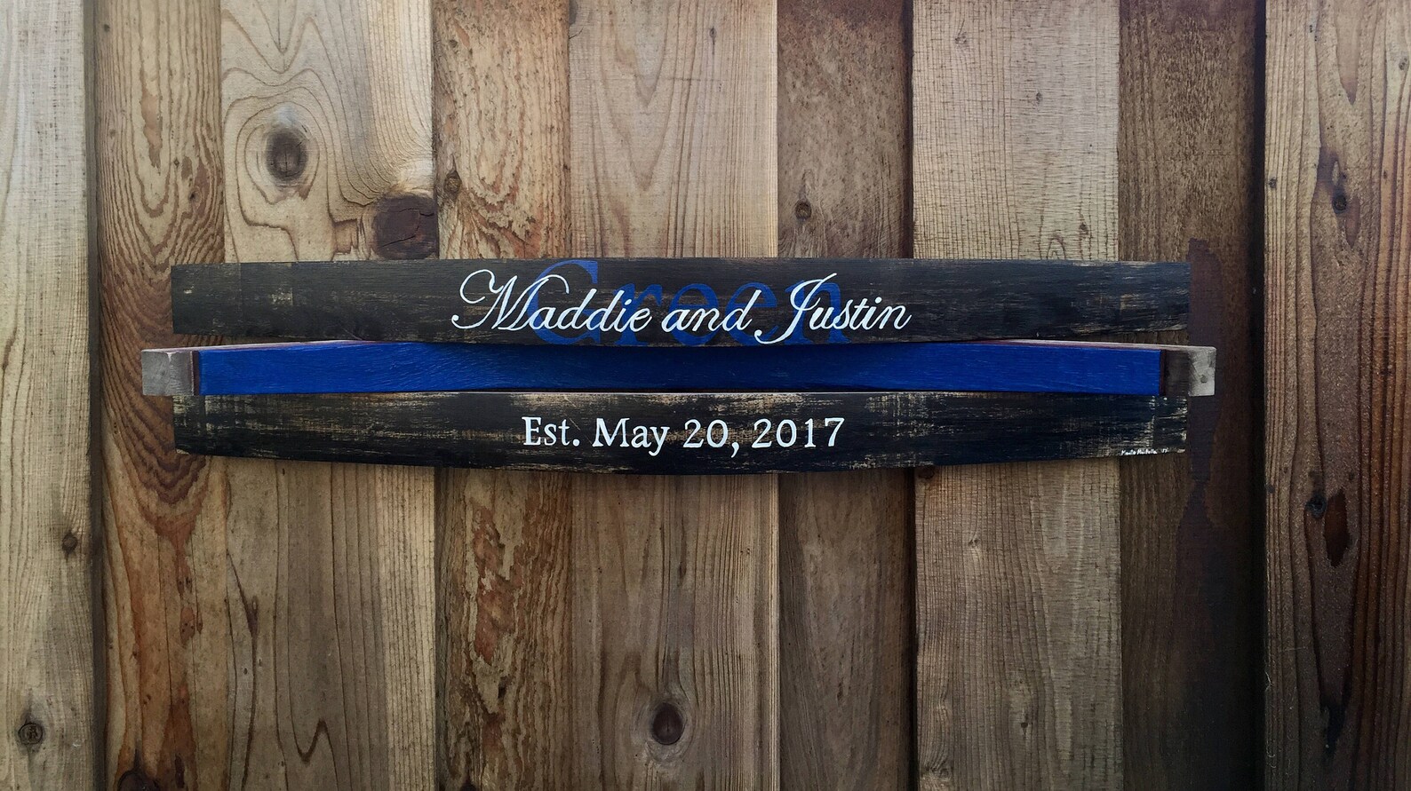 Thin Blue Line Art Mr. and Mrs. Sign Wedding Sign Wooden - Etsy