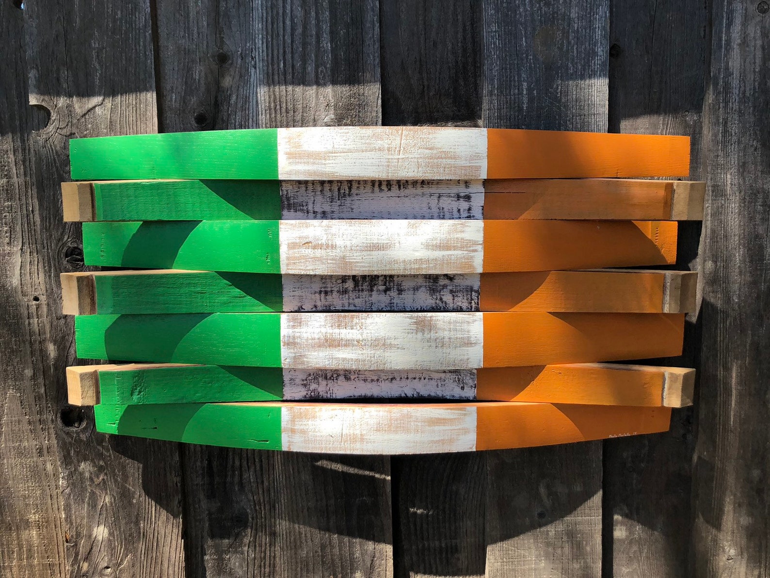 Wood Ireland Flag Ireland Flag Wine Barrel Decor Irish | Etsy