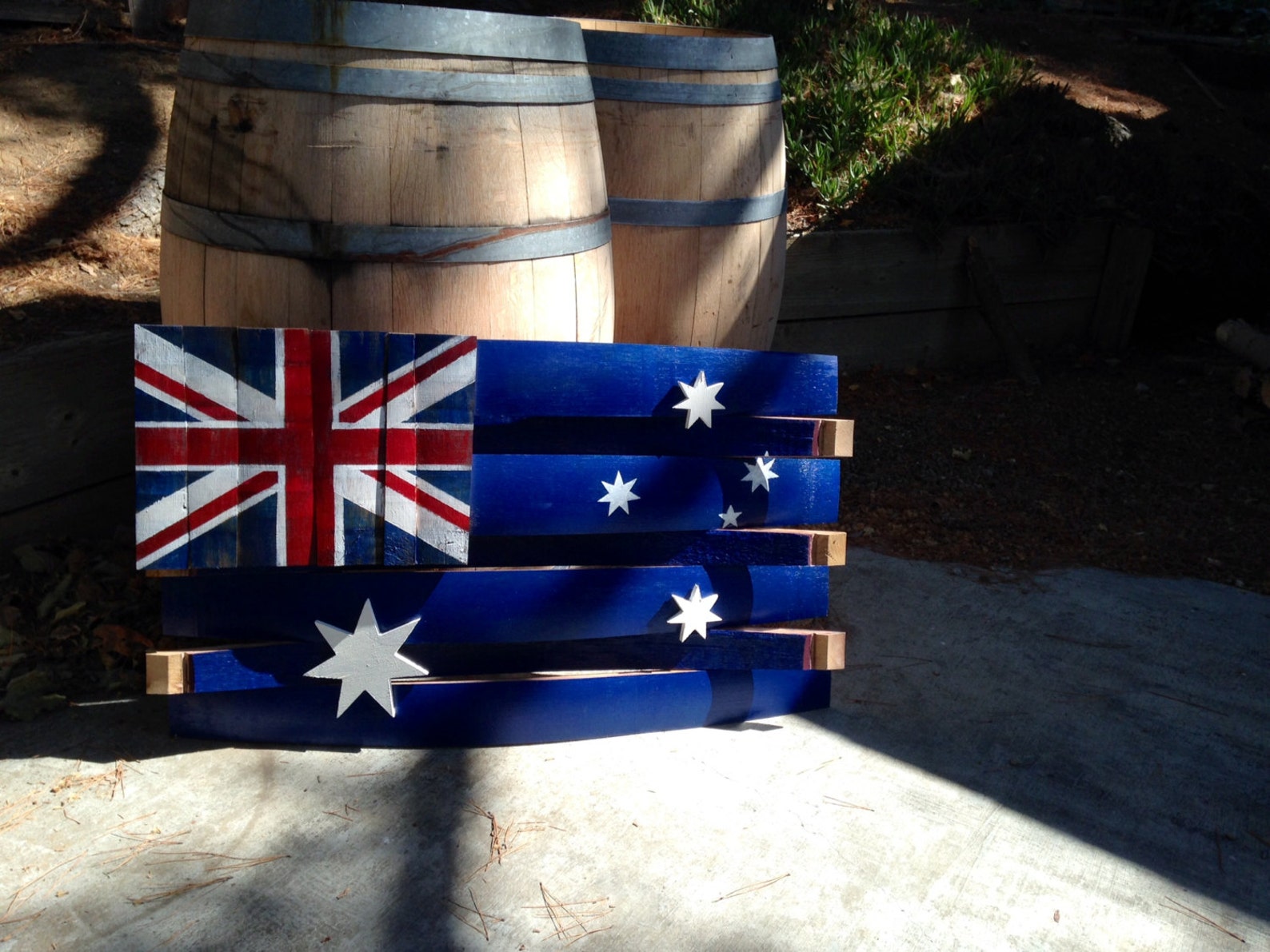 Australia Flag Barrel Flag Rustic Flag Wine Lovers Gift | Etsy