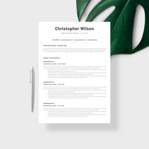 Professional Modern Resume Template for Word and Pages, Modern Resume ...