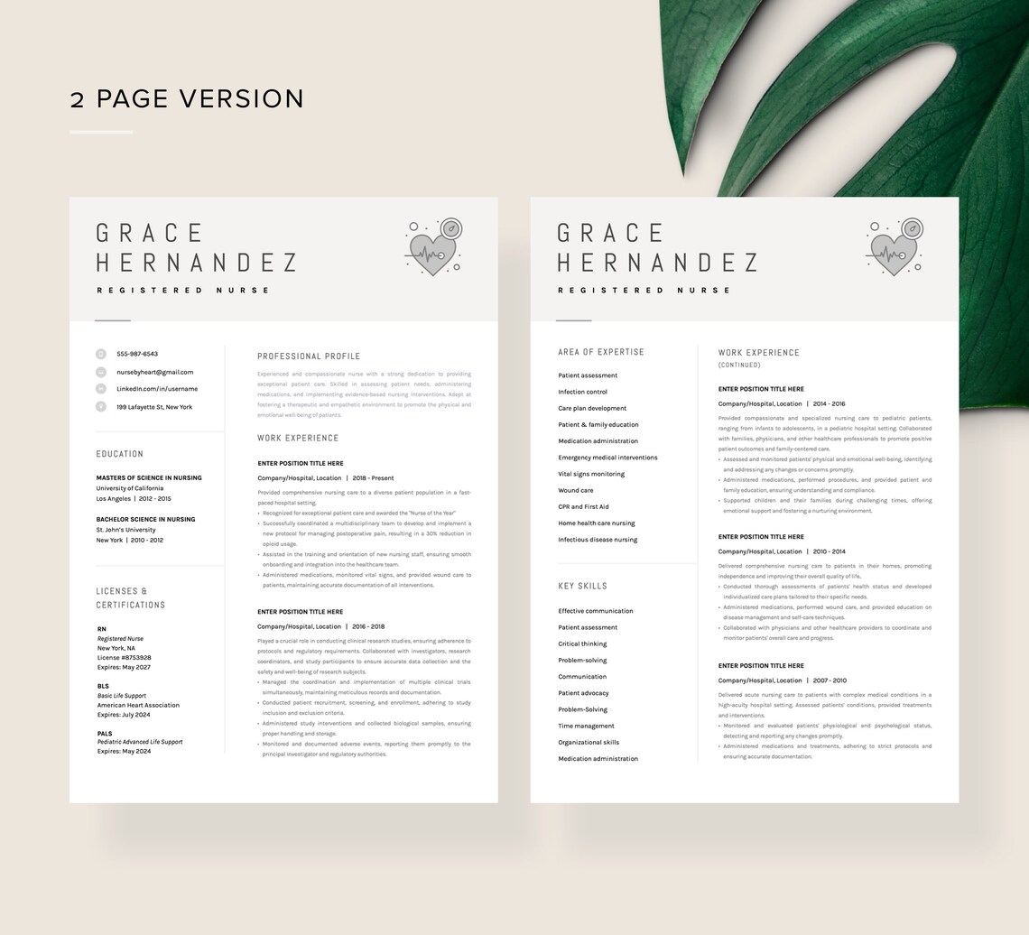Nursing Resume Template Word Pages Medical Assistant Resume, Nurse ...