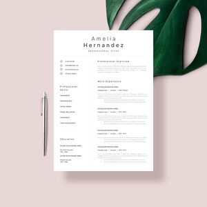 Clean Simple Resume Template Word and Pages, CV Template Word, Basic ...
