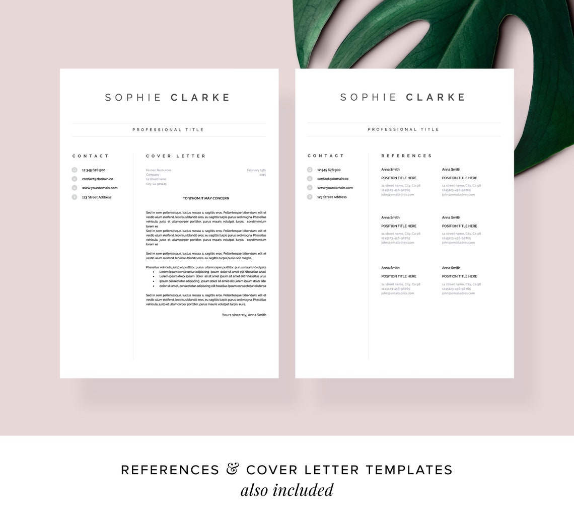 Minimalist Resume Template Professional Clean Simple Resume Template ...