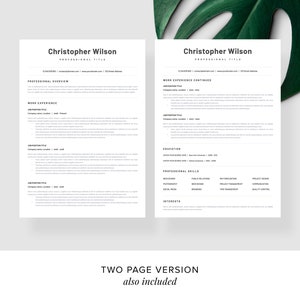 Professional Modern Resume Template for Word and Pages, Modern Resume ...