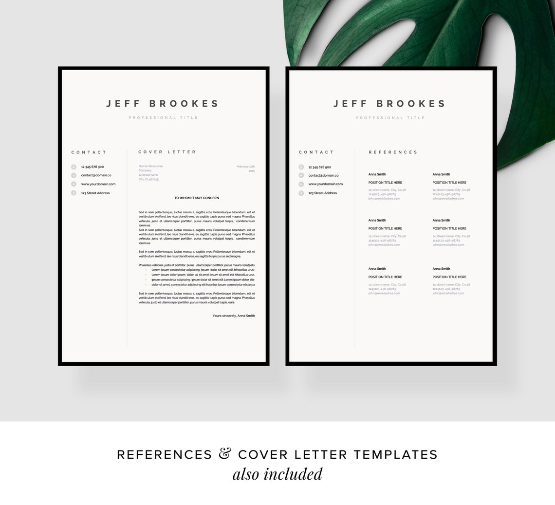 Modern Professional Resume Template for Canva, Elegant CV Template ...