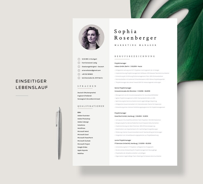 Bewerbungsvorlagen Deutsch Word, Lebenslauf Vorlage Word, Mac Pages, Lebenslauf Modern, CV ...