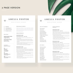 Nursing Resume Template Cover Letter for MS Word Pages, Registered ...