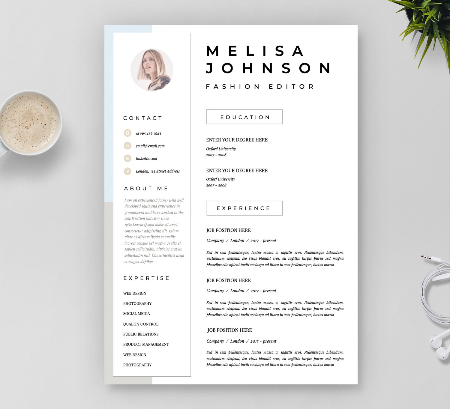 Resume Template CV Template Resume CV Design Teacher - Etsy Sweden