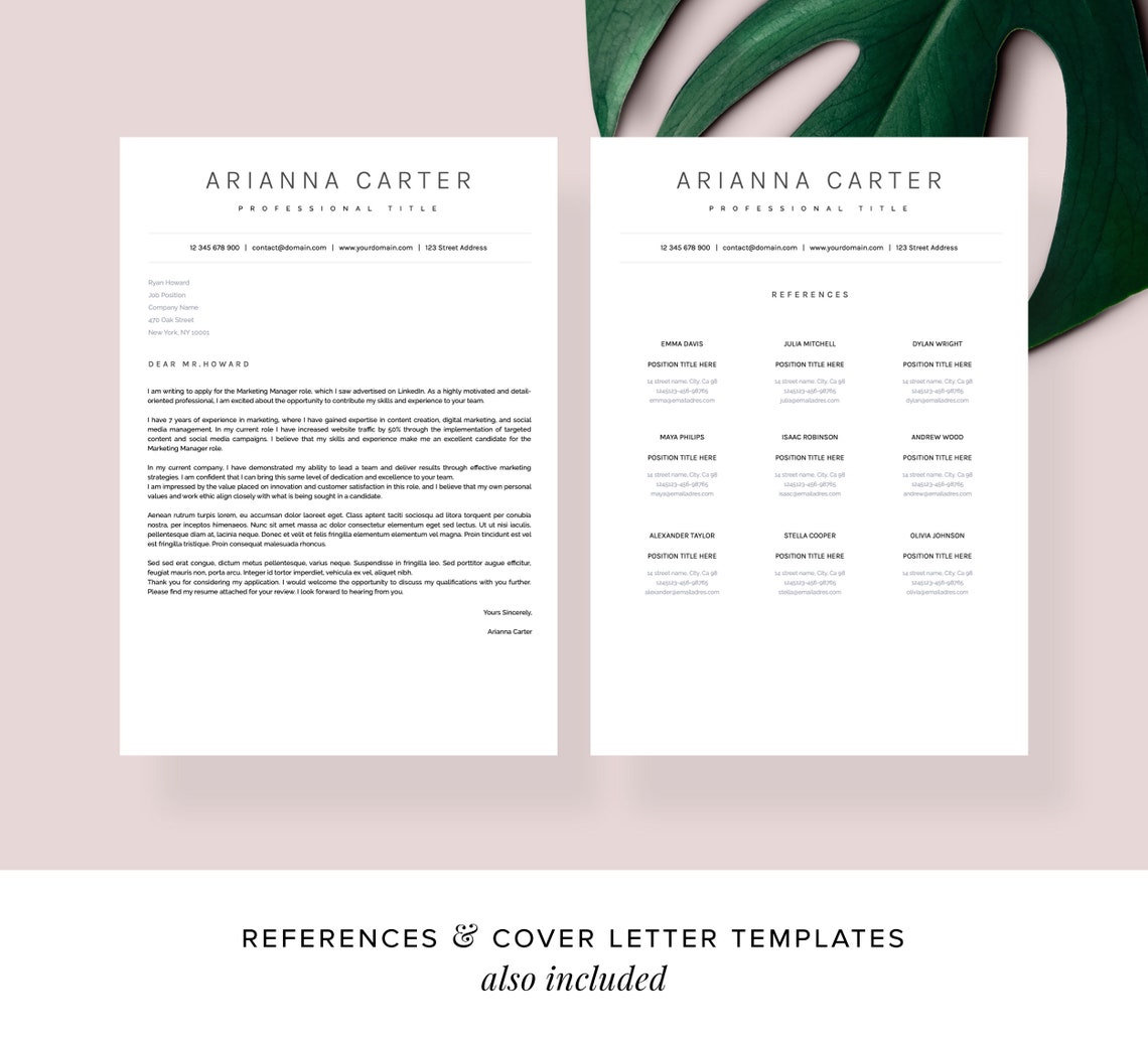 Professional Resume Template Word, Apple Pages Resume Template, CV ...
