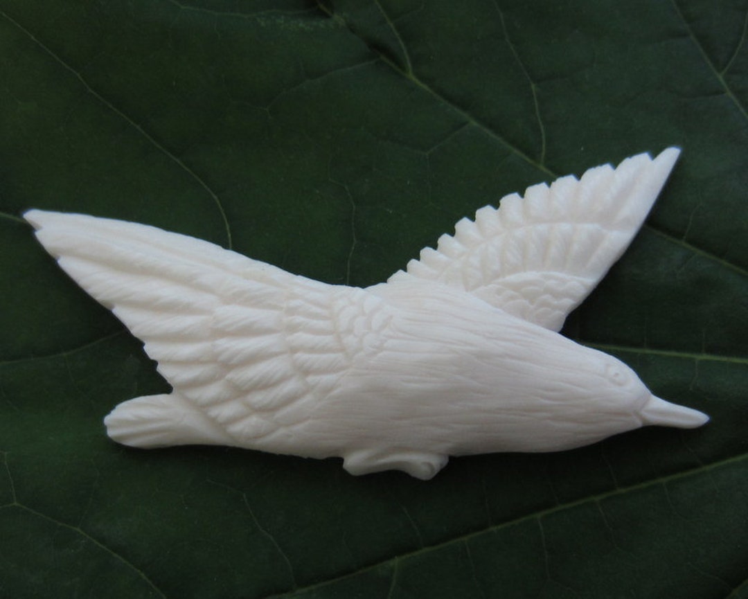 Carved Bone Flying Raven, Jewelry Supplies G227 - Etsy