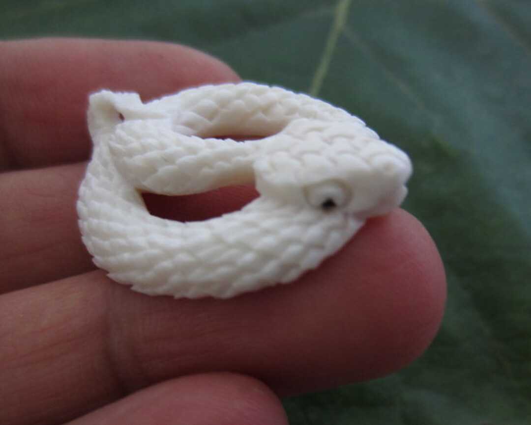Carved Small Rattle Snake, Buffalo Bone Carving G260 - Etsy