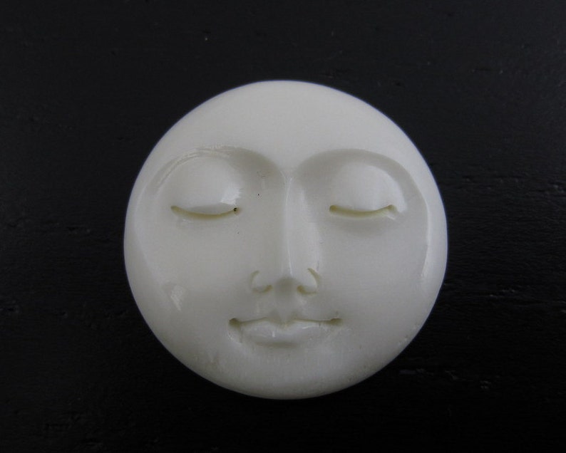 Carved Face Moon 25mm Buffalo Bone Carving G081 - Etsy