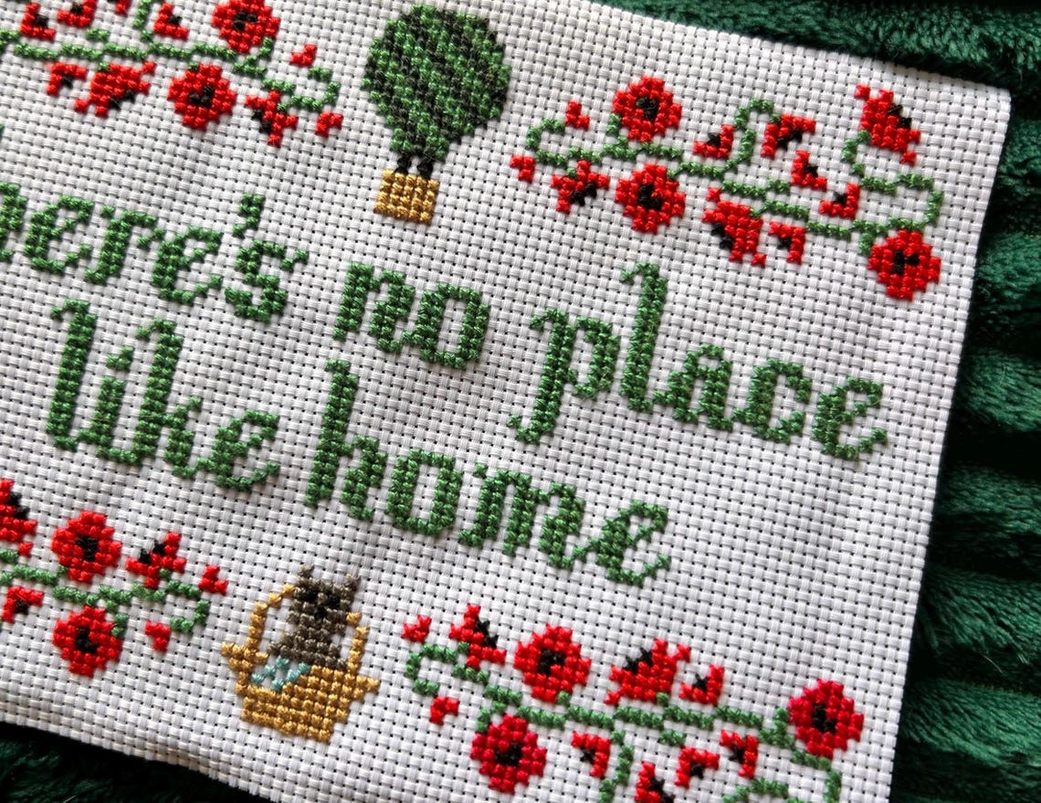No Place Like Home Cross Stitch Pattern - Etsy