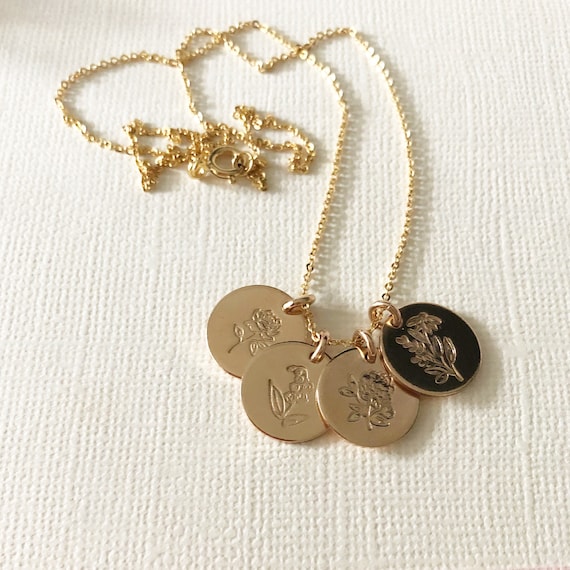 Birth Flower Necklace - Etsy