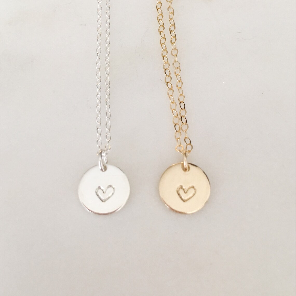 9mm Circle Charm Necklace - Etsy