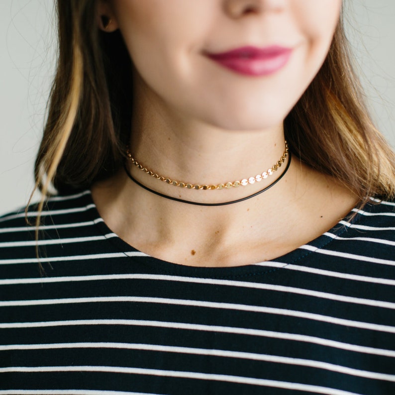 Mini Circle Gold Choker | Etsy