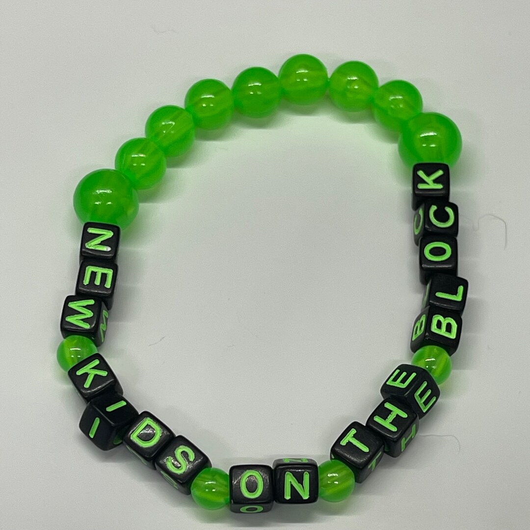 NKOTB Magic Summer NEW KIDS Tour Glow in the Dark Green Bracelet 7 1/2 ...