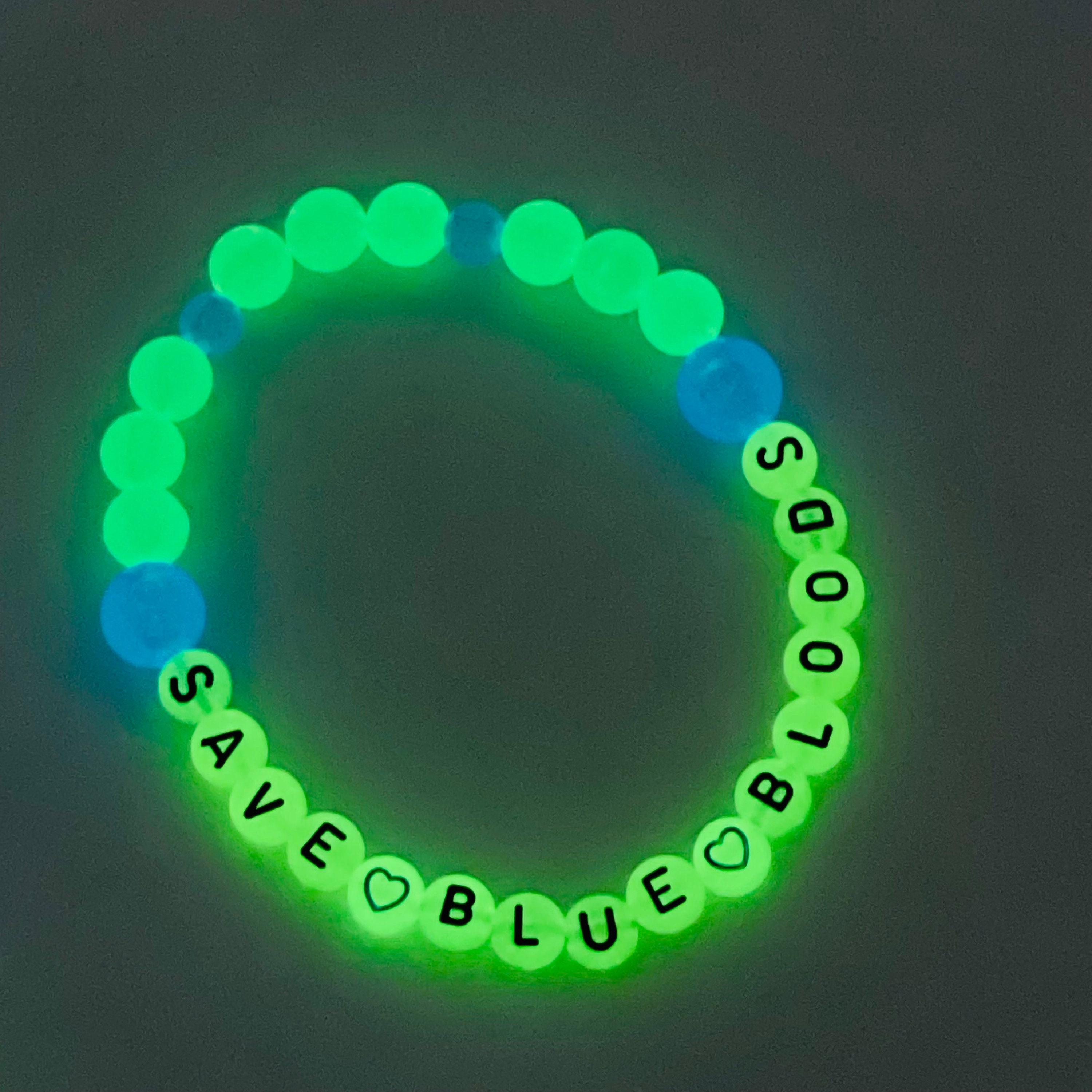 NKOTB DONNIE WAHLBERG Save Blue Bloods Glow in the Dark Bead Bracelet 8 ...