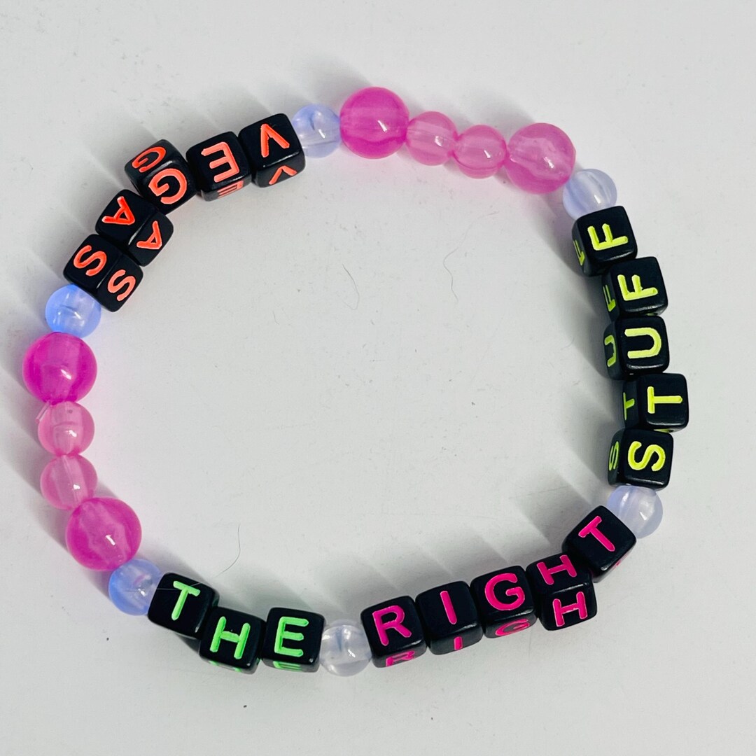 NKOTB the Right Stuff Las Vegas Glow in the Dark Pink Bracelet 7 ...