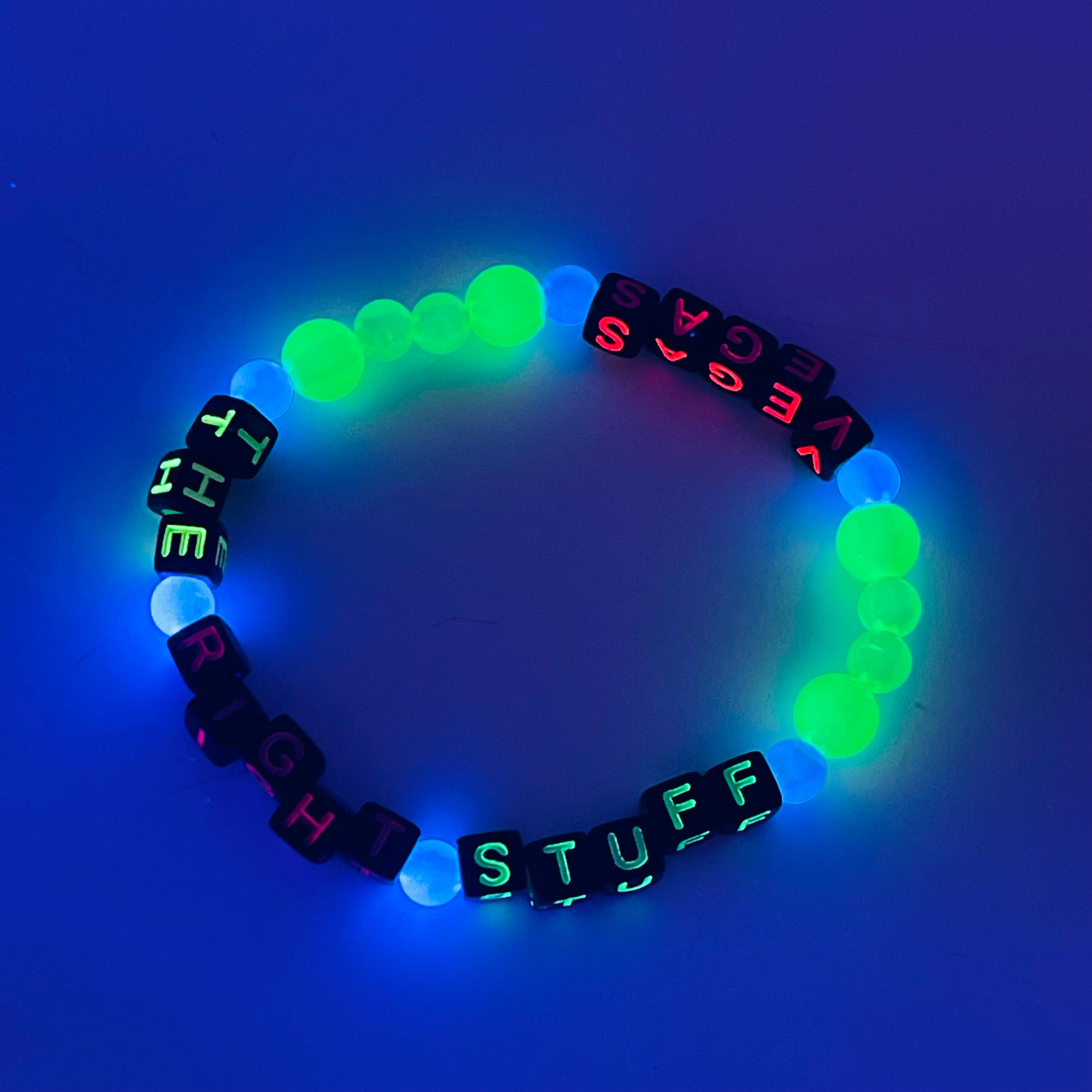 NKOTB the Right Stuff Las Vegas Glow in the Dark Green Bracelet 7 ...