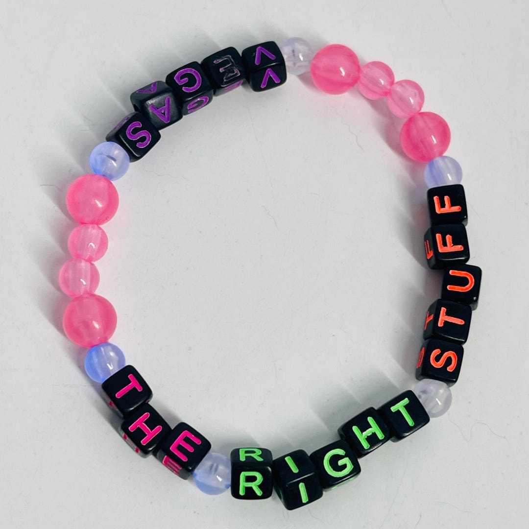 NKOTB the Right Stuff Las Vegas Glow in the Dark Pale Pink Bracelet 7 ...