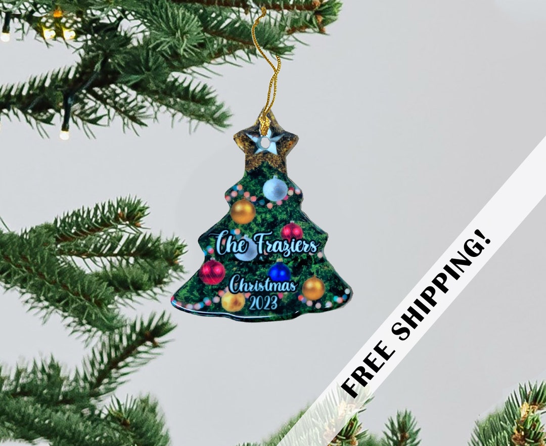 Personalized Ceramic Christmas Tree Ornament: Custom Text Gift - Etsy