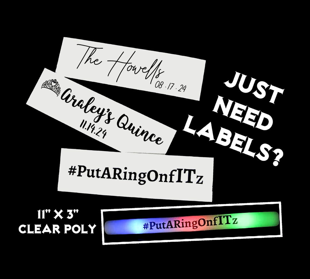 Custom LED Foam Stick Labels: Personalized Clear Poly Stickers - Etsy