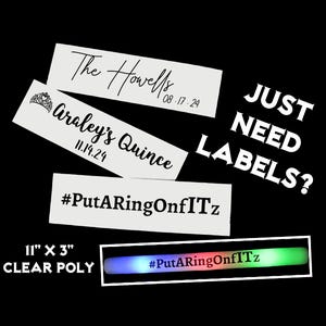 Custom LED Foam Stick Labels: Personalized Clear Poly Stickers (set of ...