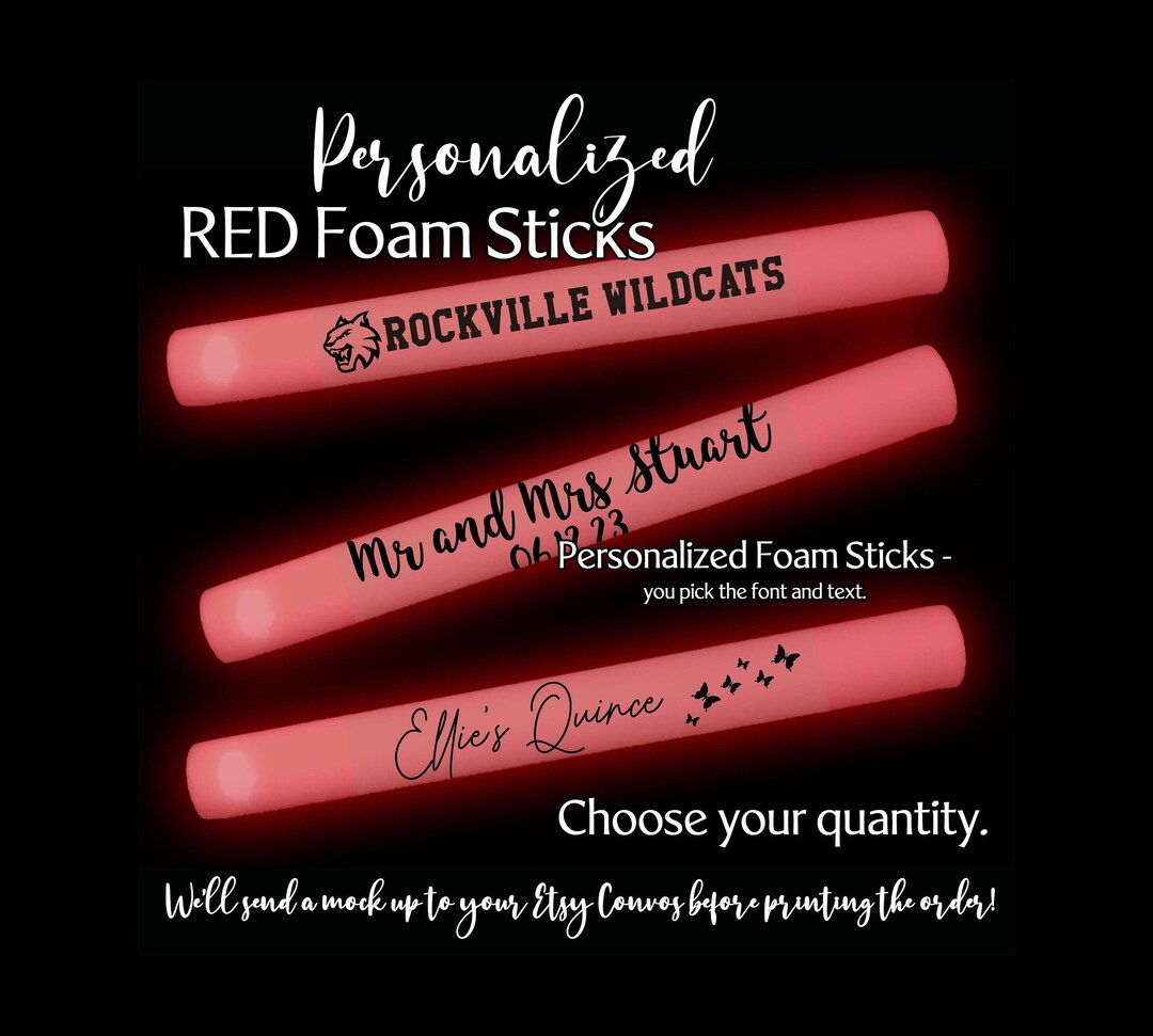 RED LED Glow Sticks - Multiple-mode Custom LED Foam Sticks - You Pick ...
