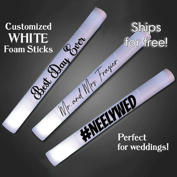 Personalized Wedding Foam Glow Sticks - Etsy