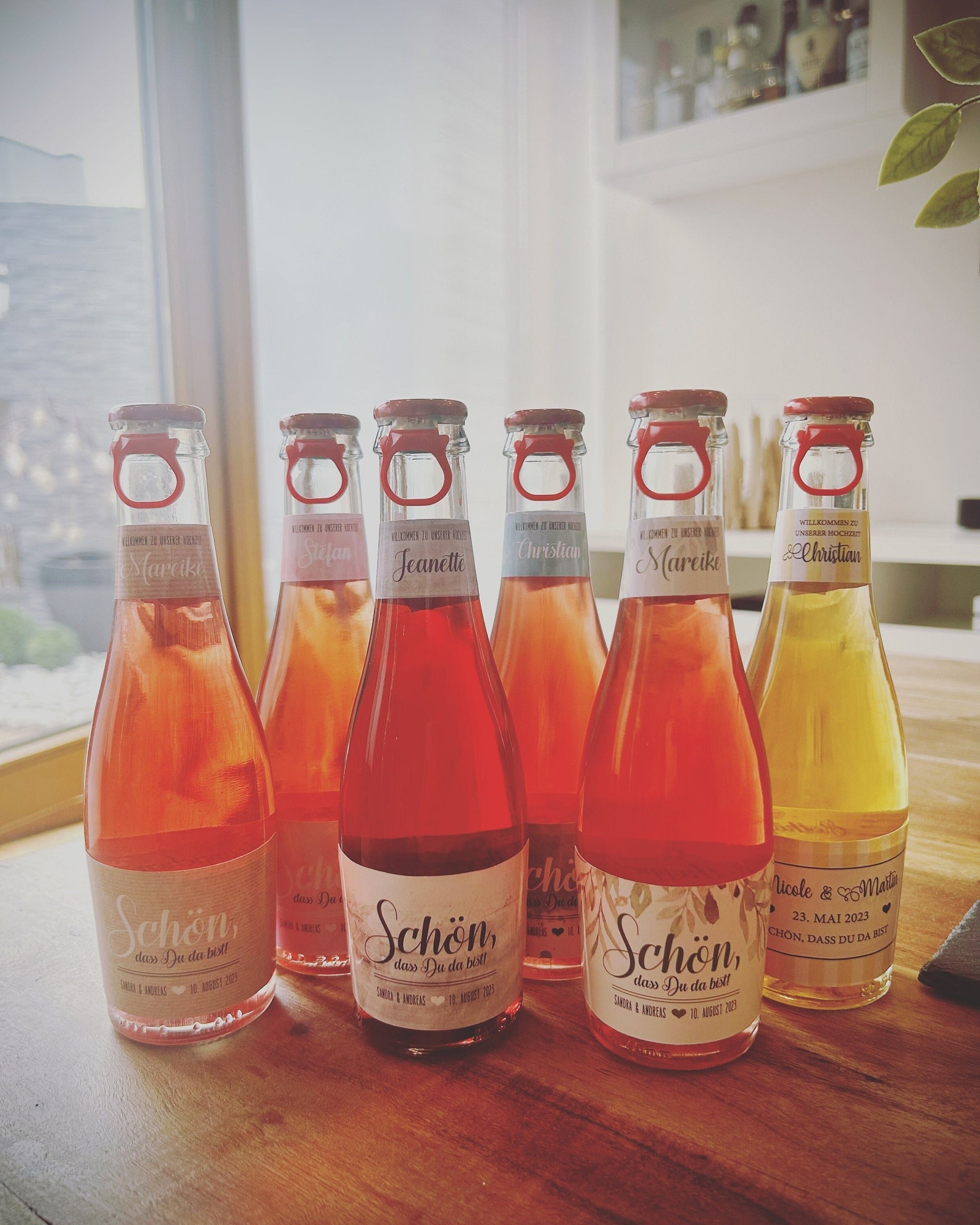 8x Label Set / Etiketten für Piccolo - Gastgeschenk / Tischkarte für ...