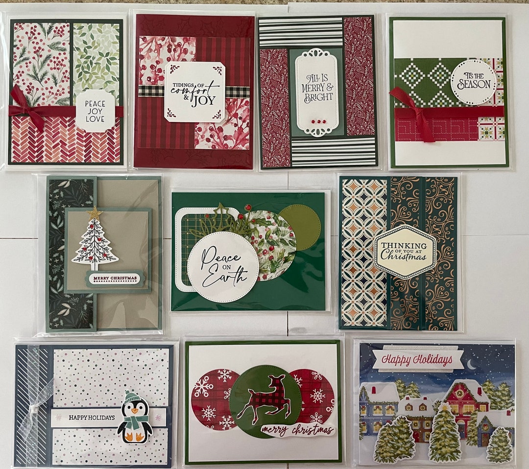 Handmade Christmas Cards Set of 10 Sellers Choice - Etsy