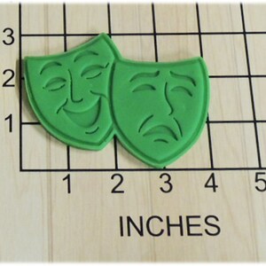 Comedy Tragedy Mask Faces Fondant Cookie Cutter and Stamp #1250 - Etsy
