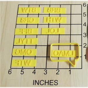 Text Message Fondant Cookie Cutter Set With Ten Word Stamps. #1240 - Etsy