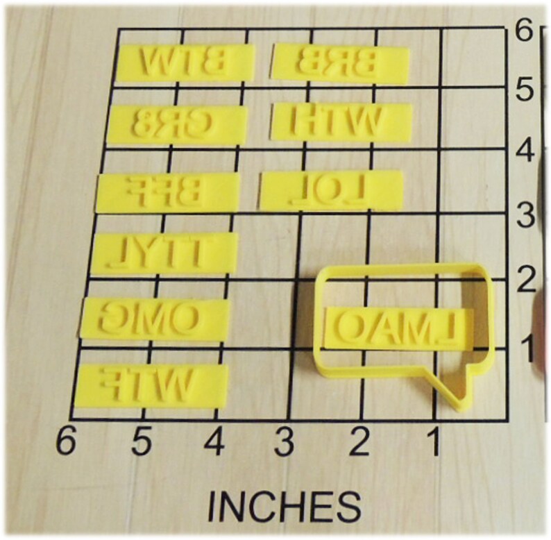 Text Message Fondant Cookie Cutter Set With Ten Word Stamps. - Etsy