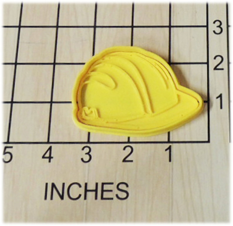 Construction Worker Safety Hard Hat Shaped Fondant Cookie Cutter and ...