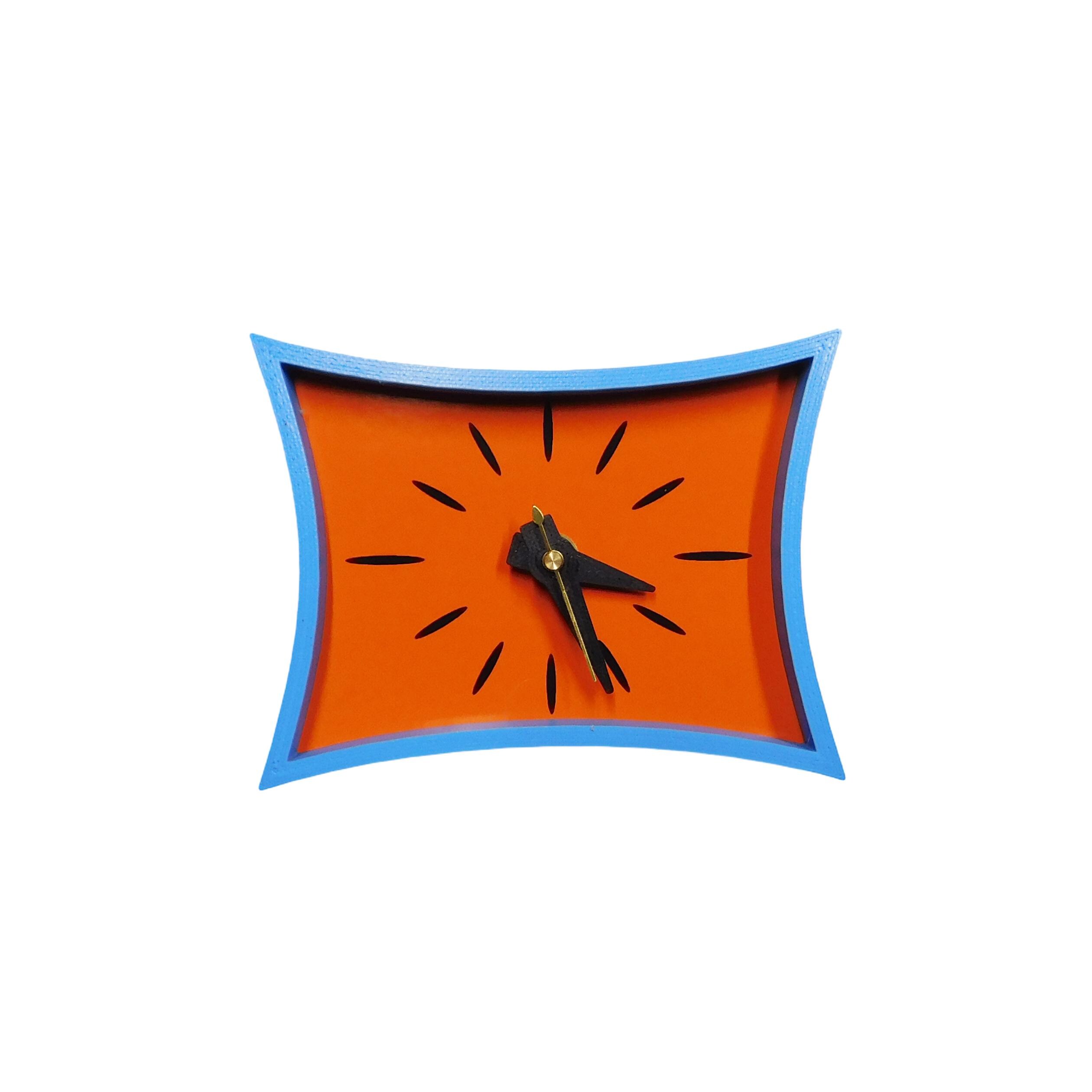 Mid Century Modern Wall or Desk Clock – 3D Printed Retro Atomic Design ...